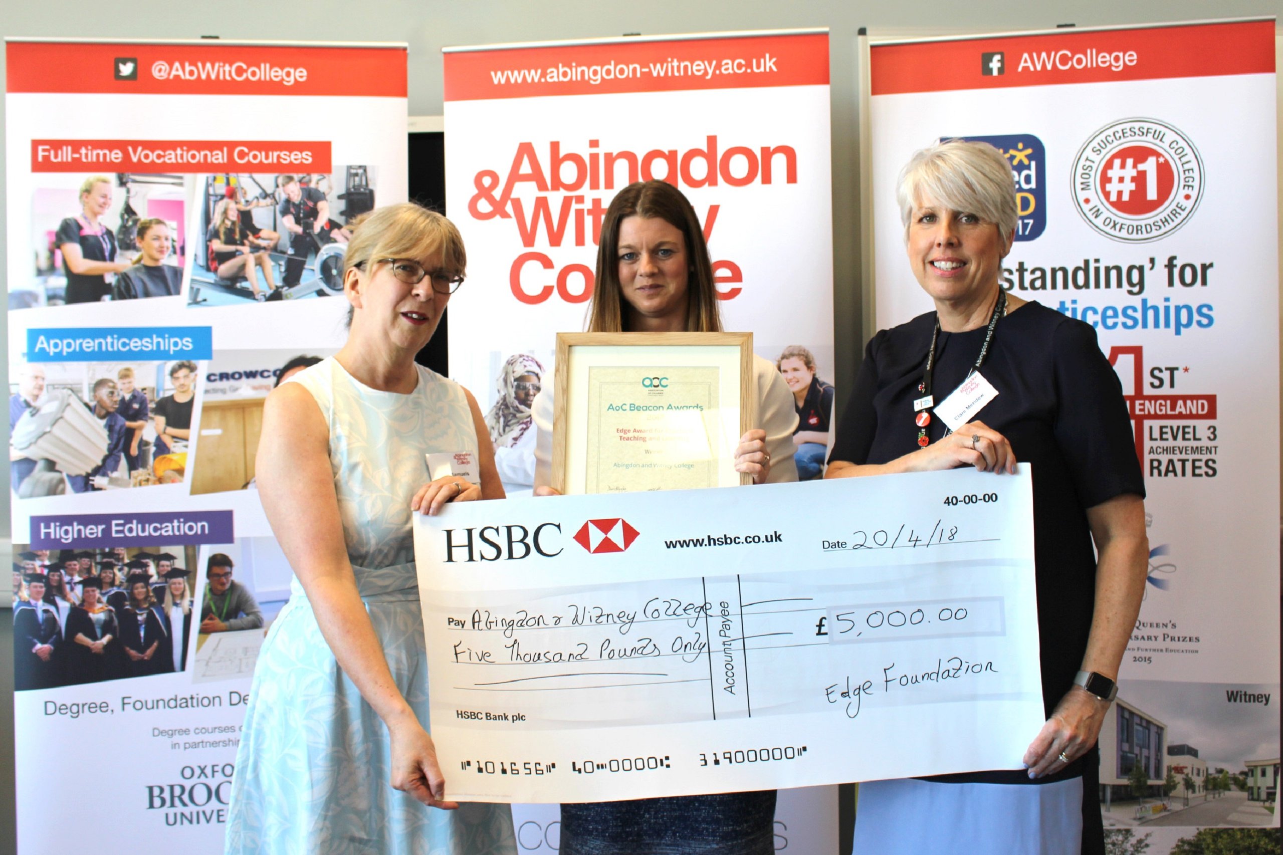 Abingdon & Witney College officially receives its Association of ...