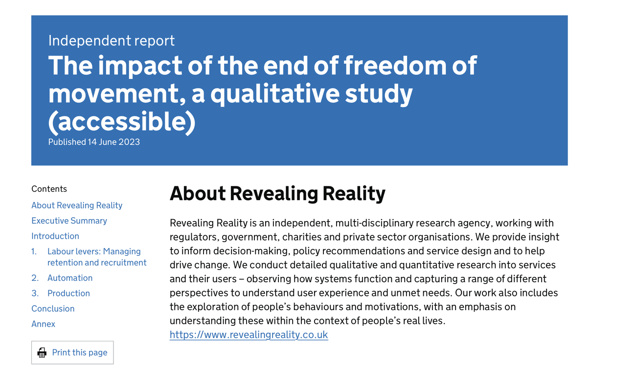 The impact of the end of freedom of movement, a qualitative study ...