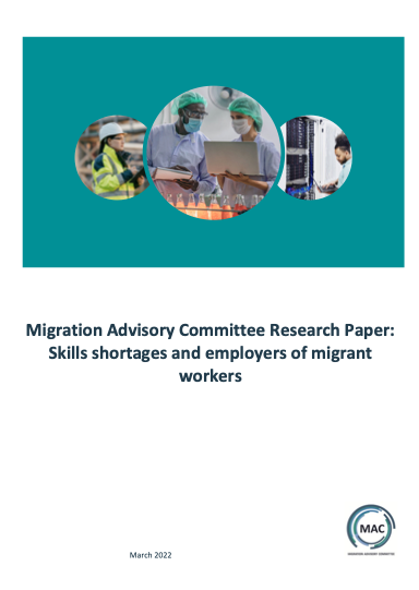 Skills shortages and employers of migrant workers | Edge Foundation