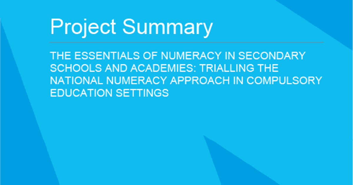 The Essentials of Numeracy in Secondary Schools | Edge Foundation